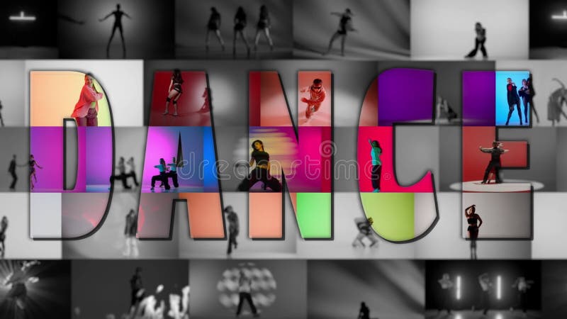 Set of Collages of Dancing People of Various Styles. Stock Video ...
