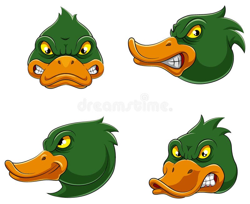 Angry duck head cartoon stock illustration. Illustration of animal ...