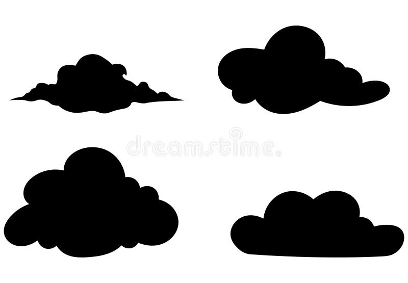 Set Collection of Cloud Icons. Cloud Silhouettes in Vector Form Stock ... Set Collection of Cloud Icons. Cloud Silhouettes in Vector Form Stock ...