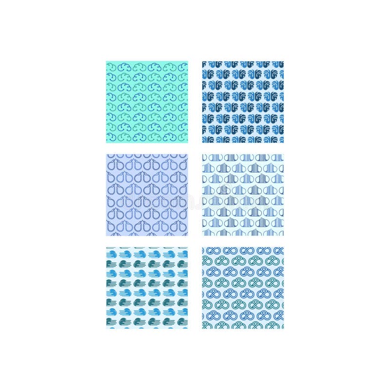Set Collection of Cloud Pattern Vector Flat Design, Suitable for Your ...