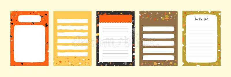 Set Collection of Colorful Blank Memo Note Letter File Document Diary ...