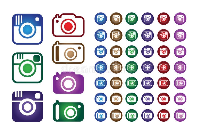 Set Collection of Colorful Hipster Trend Camera Stock Vector ...