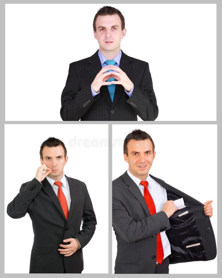 Set (collection) of European Businessman. Isolated Over White . Stock ...