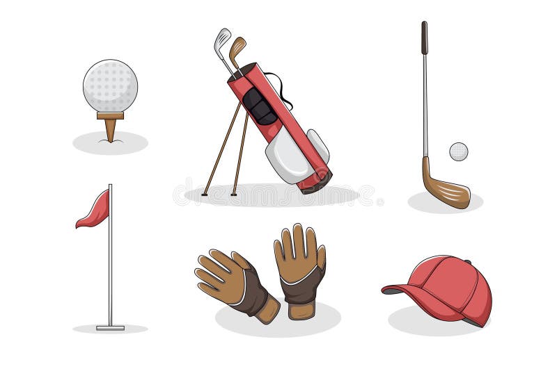 Set Collection of Golf Element Stock Vector - Illustration of club ...