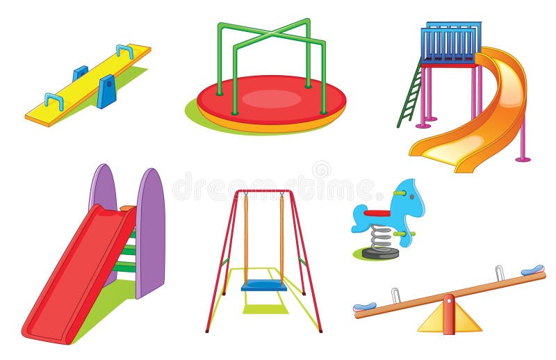 Set Collection Kids Playground, City Park Set Stock Vector ...