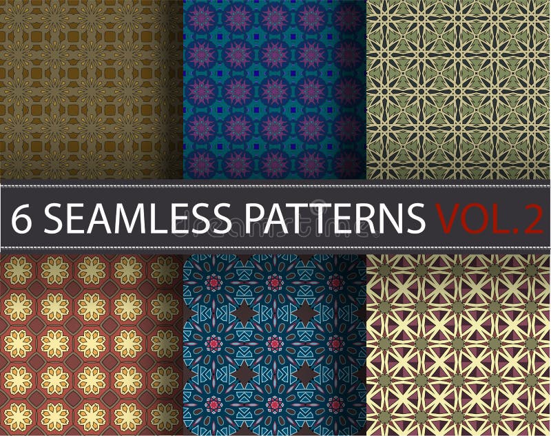 Set, Collection, Pack Universal Vector Seamless Patterns, Tiling ...