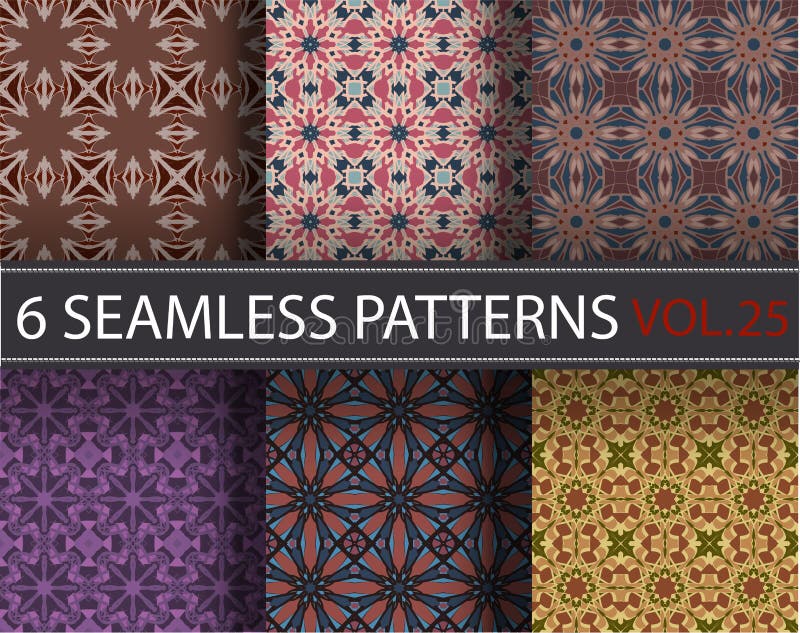 Set, Collection, Pack Universal Vector Seamless Patterns, Tiling ...