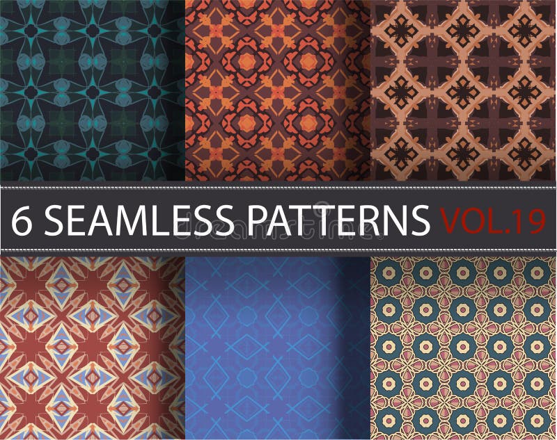 Set, Collection, Pack Universal Vector Seamless Patterns, Tiling ...