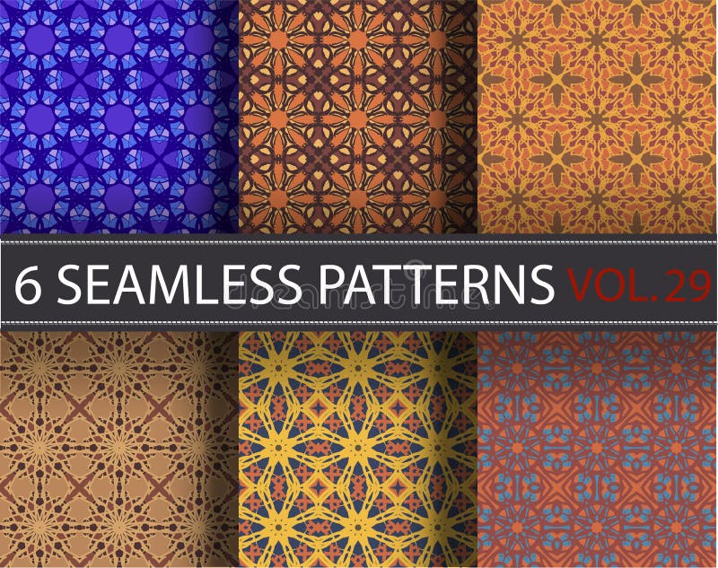 Set, Collection, Pack Universal Vector Seamless Patterns, Tiling ...