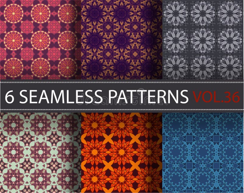 Set, Collection, Pack Universal Vector Seamless Patterns, Tiling ...