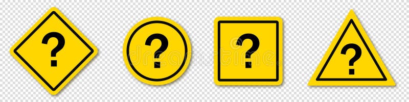 Set Collection of Question Point or Mark in a Yellow Circle, Triangle ...
