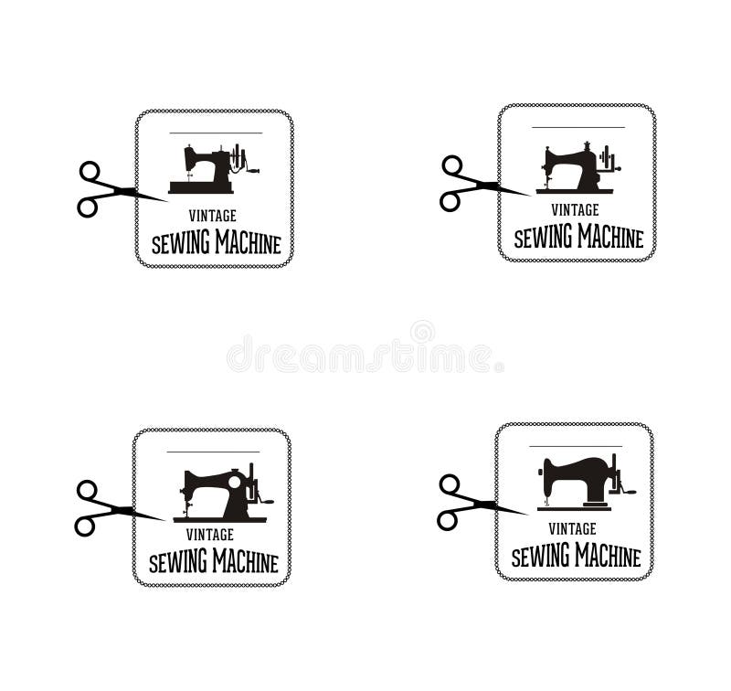 Set Collection Sewing Machine Logo Stock Illustration - Illustration of ...