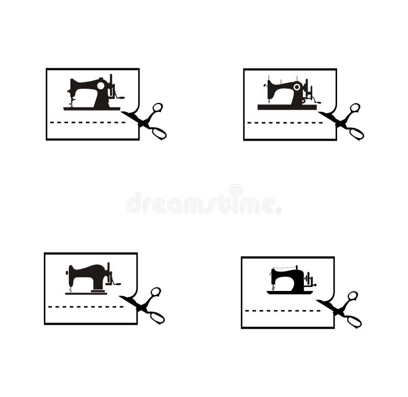 Set Collection Sewing Machine Logo Stock Vector - Illustration of badge ...