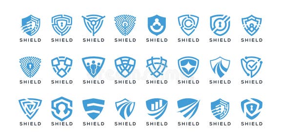 Set of Collection Shield Secure Guard Logo Design Inspiration Stock ...