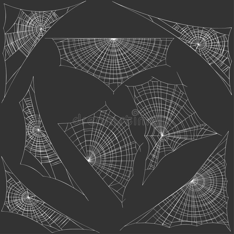 Set, Collection of Spider Webs Stock Vector - Illustration of ...