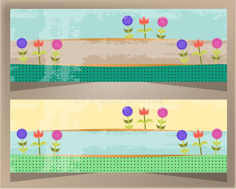 Set, Collection of Two Modern Banners with Pattern Stock Vector ...