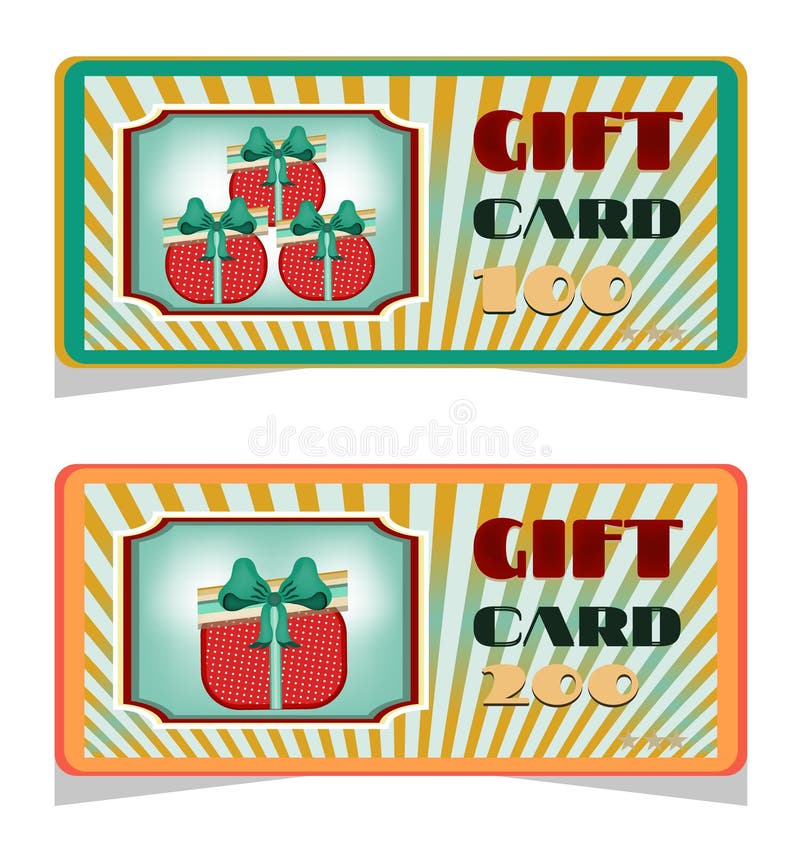 Set, Collection of Two Vintage, Elegant, Gift Card Stock Vector ...