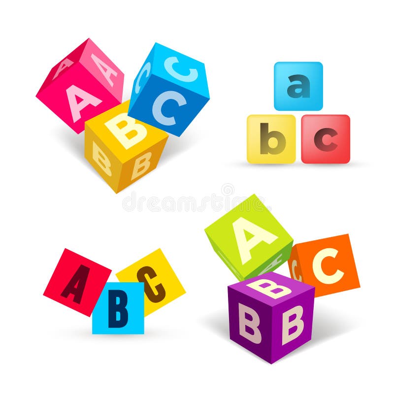 Alphabet ABC cubes stock illustration. Illustration of cube - 40594198