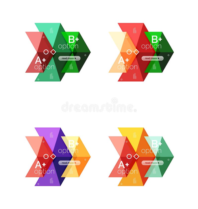 Set of Color Abstract Arrow Option Infographic Templates Stock ...