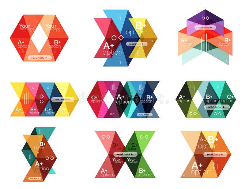 Set of Color Abstract Arrow Option Infographic Templates Stock Vector ...