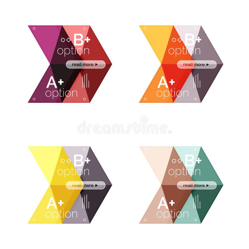 Set of Color Abstract Arrow Option Infographic Templates Stock Vector ...