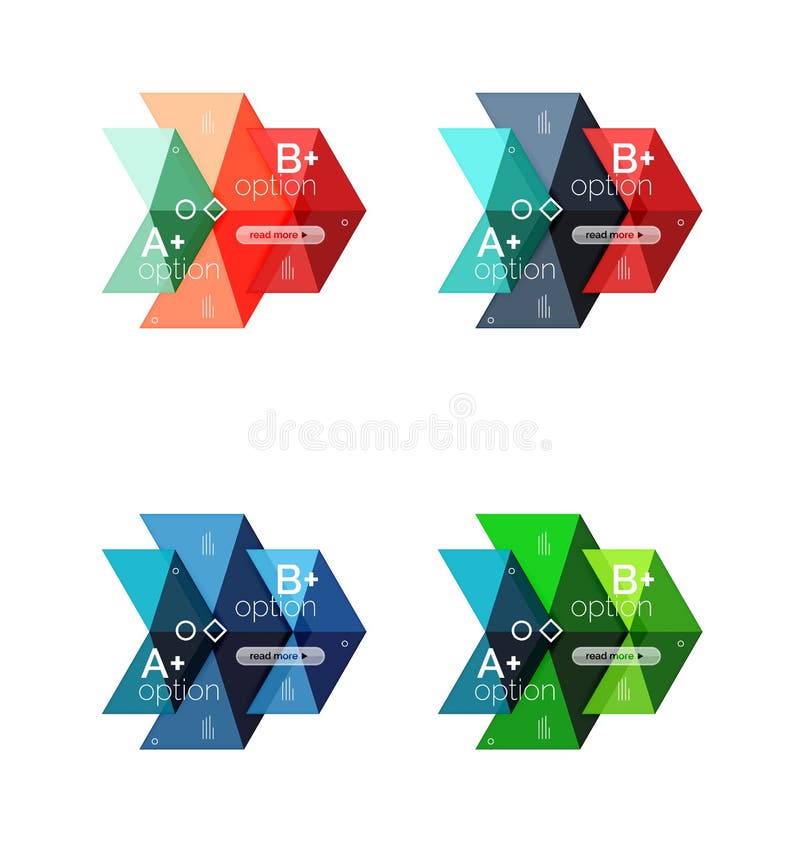 Set of Color Abstract Arrow Option Infographic Templates Stock Vector ...