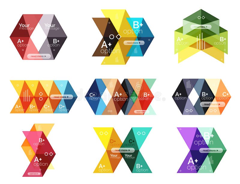 Set of Color Abstract Arrow Option Infographic Templates Stock Vector ...