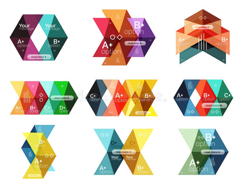 Set of Color Abstract Arrow Option Infographic Templates Stock Vector ...