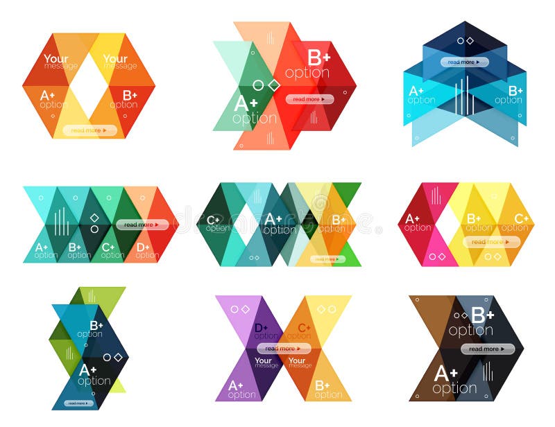 Set of Color Abstract Arrow Option Infographic Templates Stock Vector ...