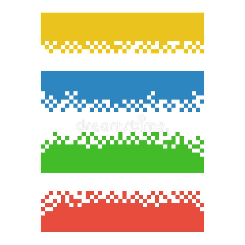 Set of Color Abstract Pixel Web Banners for Headers Stock Vector ...
