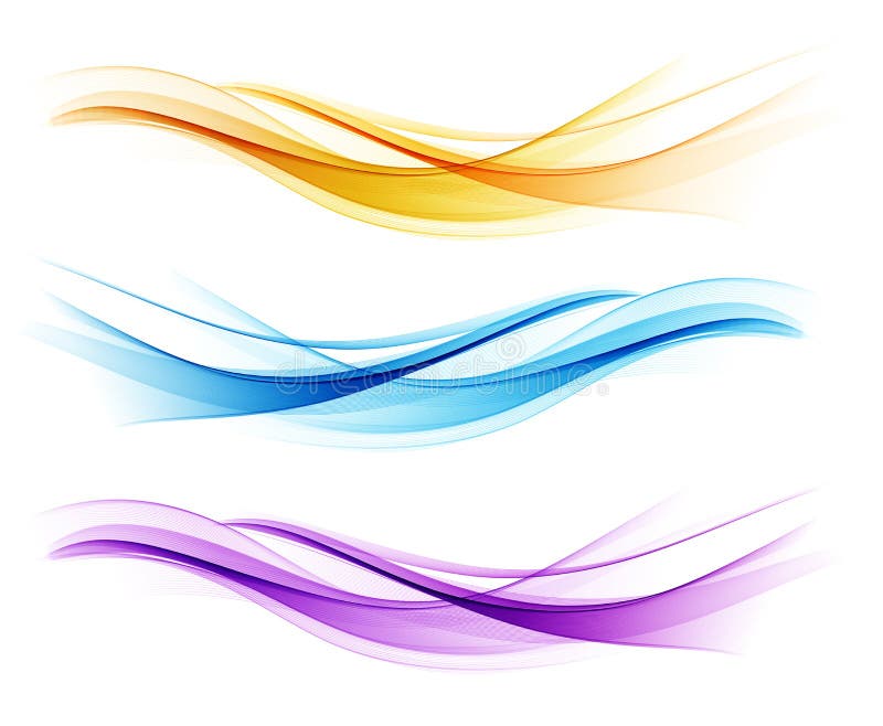 Set of Color Abstract Wave Design Element Stock Vector - Illustration ...