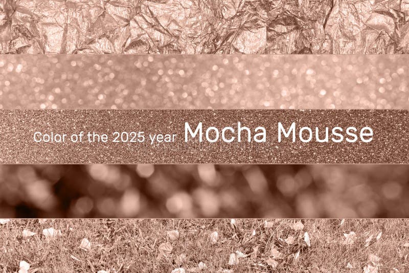 Set of 2025 Color Background Textures Mocha Mousse. Editorial ...