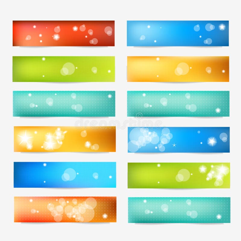 Set of Color Banner. Web Design Elements Stock Illustration ...
