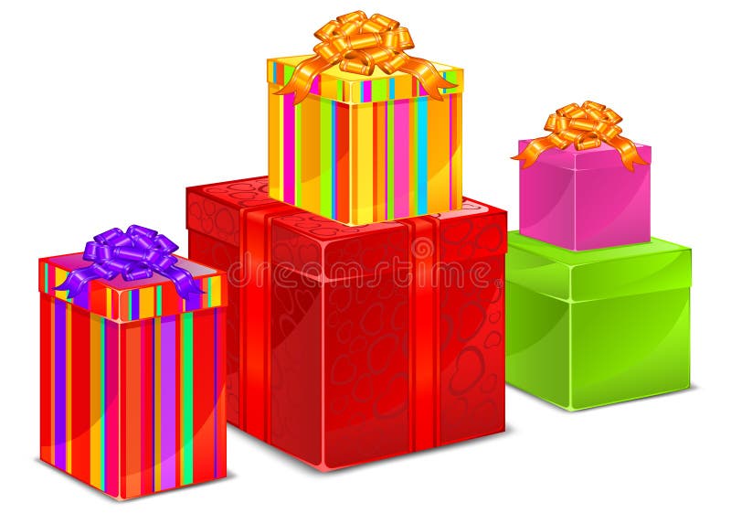 Set of color boxes stock vector. Illustration of wrapping - 18327046