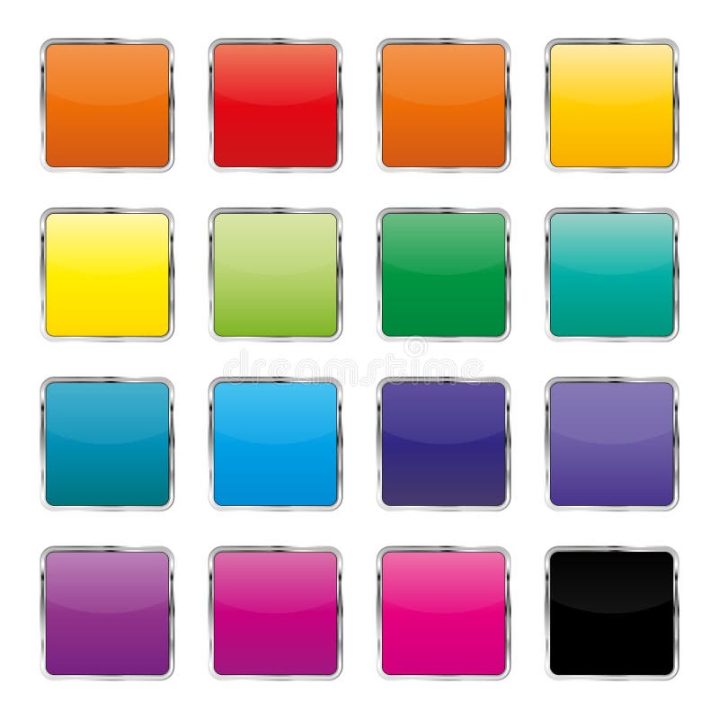 Set of Color Buttons, Vector Illustration Stock Vector - Illustration ...