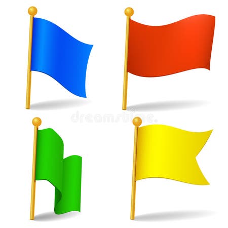 Set of color cartoon flags stock vector. Illustration of wave - 18205716