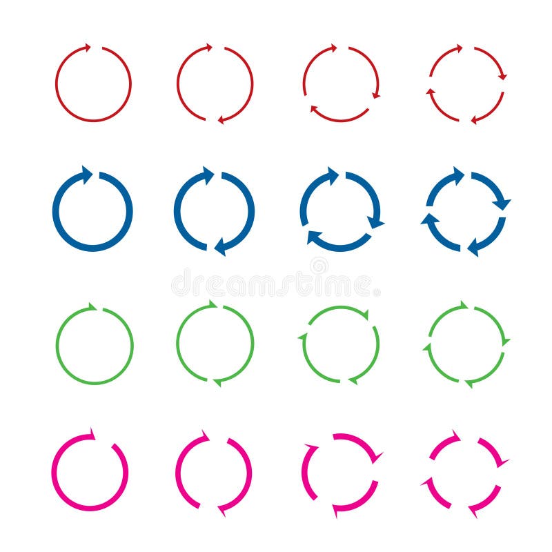 Set of Color Circle Vector Arrows.Vector Illustration. Stock Vector ...