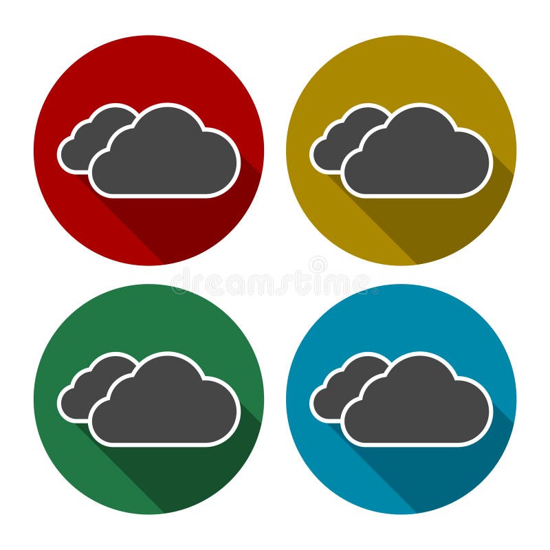 Set of color cloud icons stock vector. Illustration of climate - 125927525