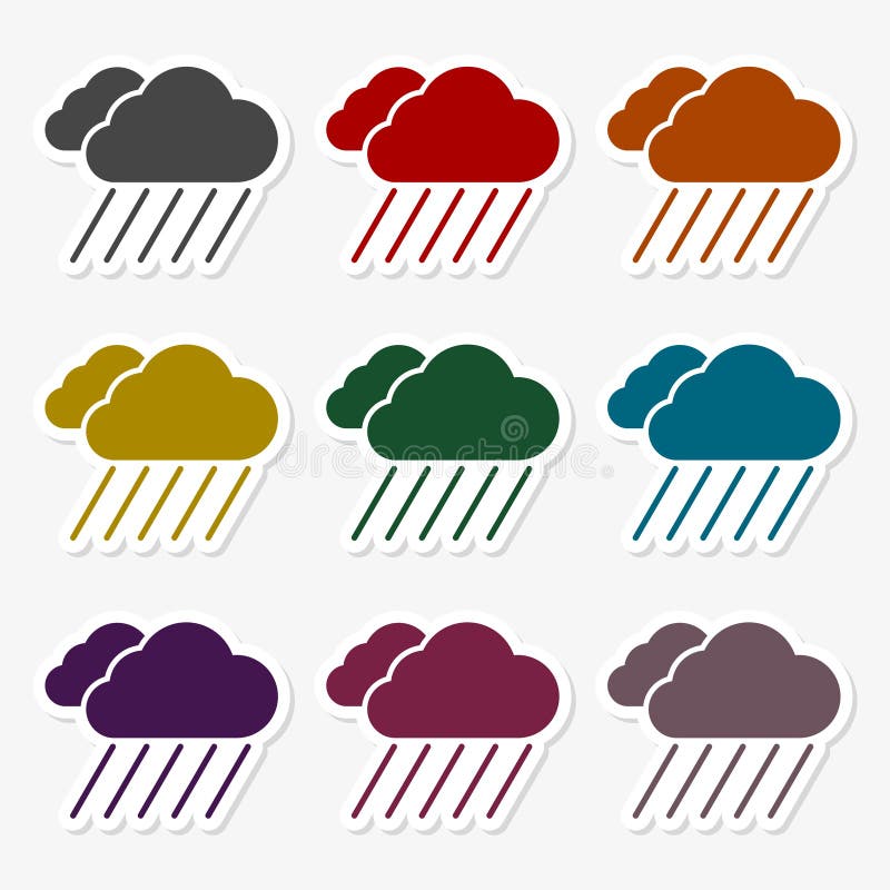 Set of color cloud icons stock vector. Illustration of season - 125928676