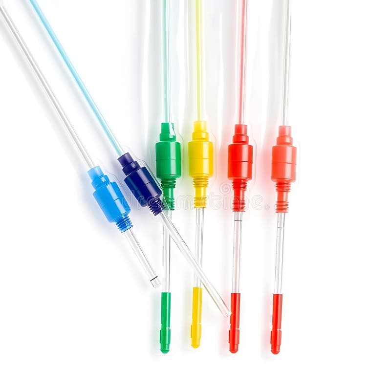 A Set of Color Coded IV Cannulas in Sterile Packaging Displayed on a ...