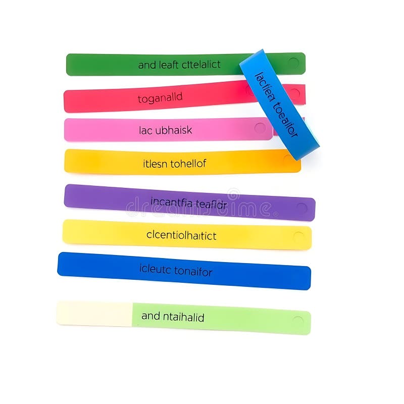 A Set of Color Coded Patient Identification Wristbands Arranged Neatly ... A Set of Color Coded Patient Identification Wristbands Arranged Neatly ...