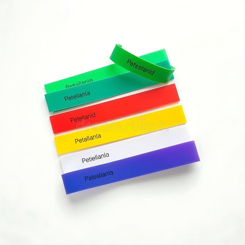 A Set of Color Coded Patient Wristbands, Lying Flat on a Clean White ...