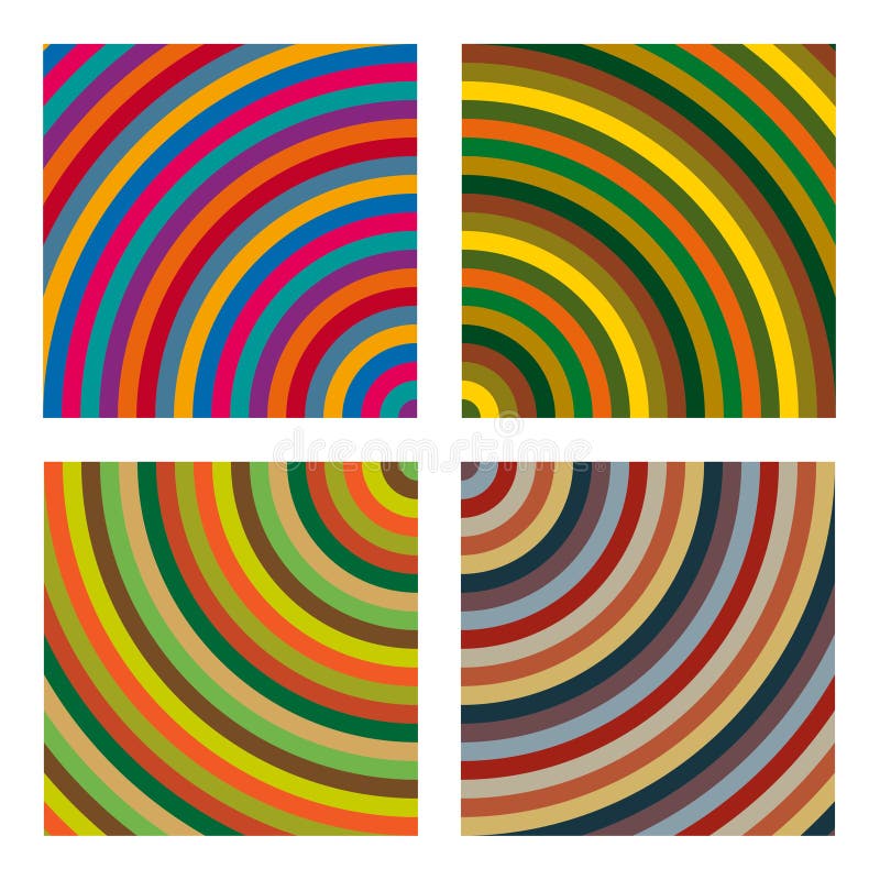 Set of Color Concentric Arcs Stock Illustration - Illustration of round ...