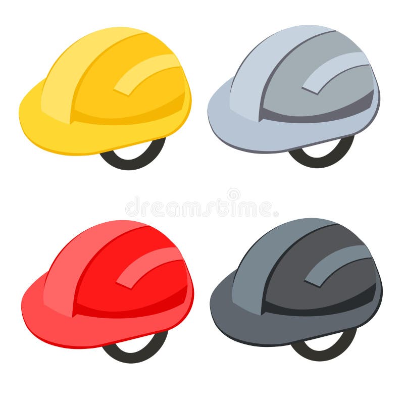 Set of Color Construction Helmets for Design Stock Vector ...