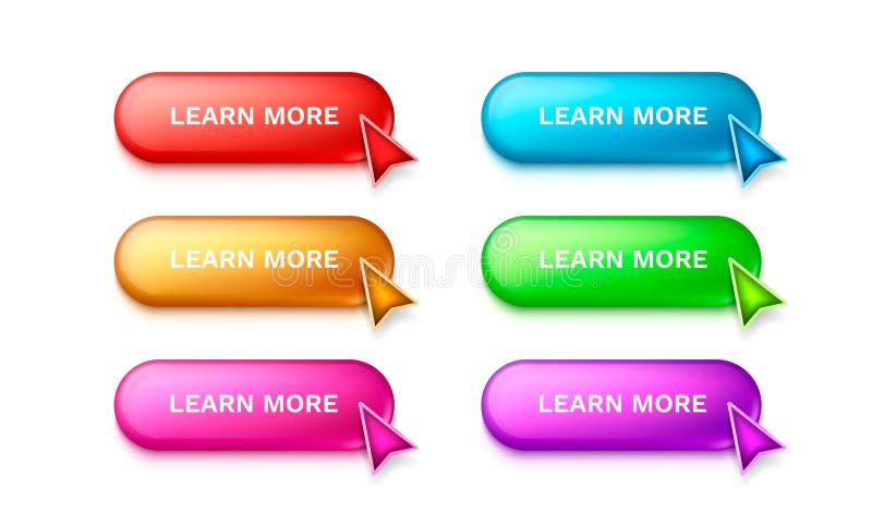 Set Color Cursor Button, Link Tap, Event Web Element. Vector ...