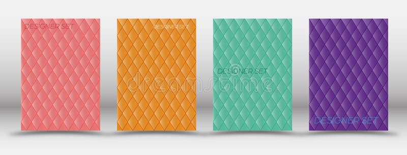 A Set of Color Designs with a Rhombic Pattern. Template for Posters ...