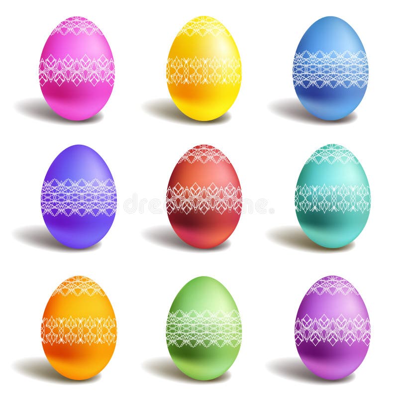 Set of easter eggs stock vector. Illustration of element - 37421243