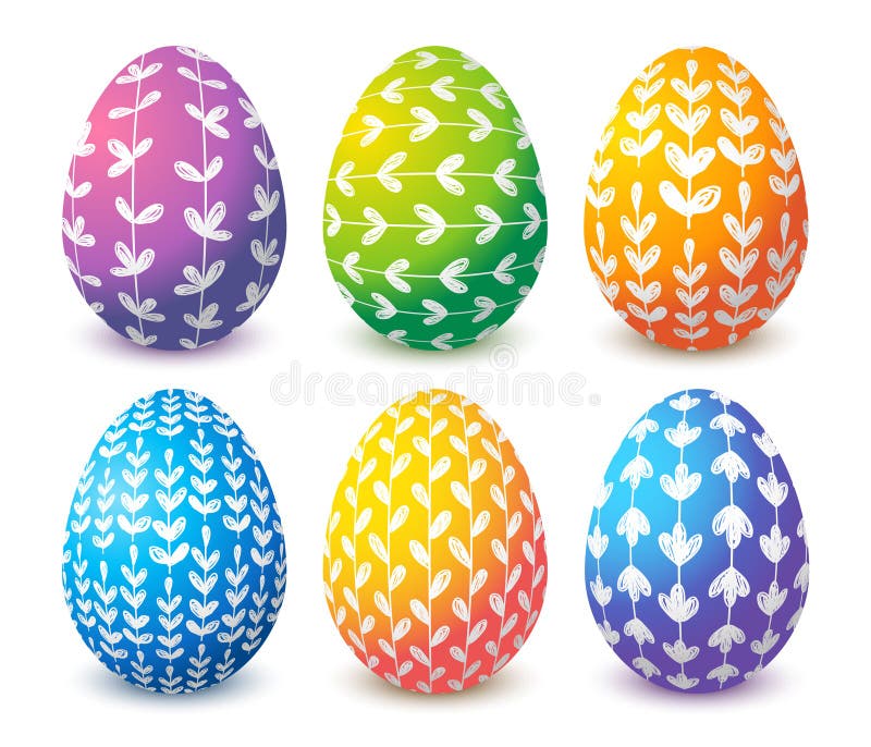 Set of color Easter eggs stock vector. Illustration of seasonal - 49871355