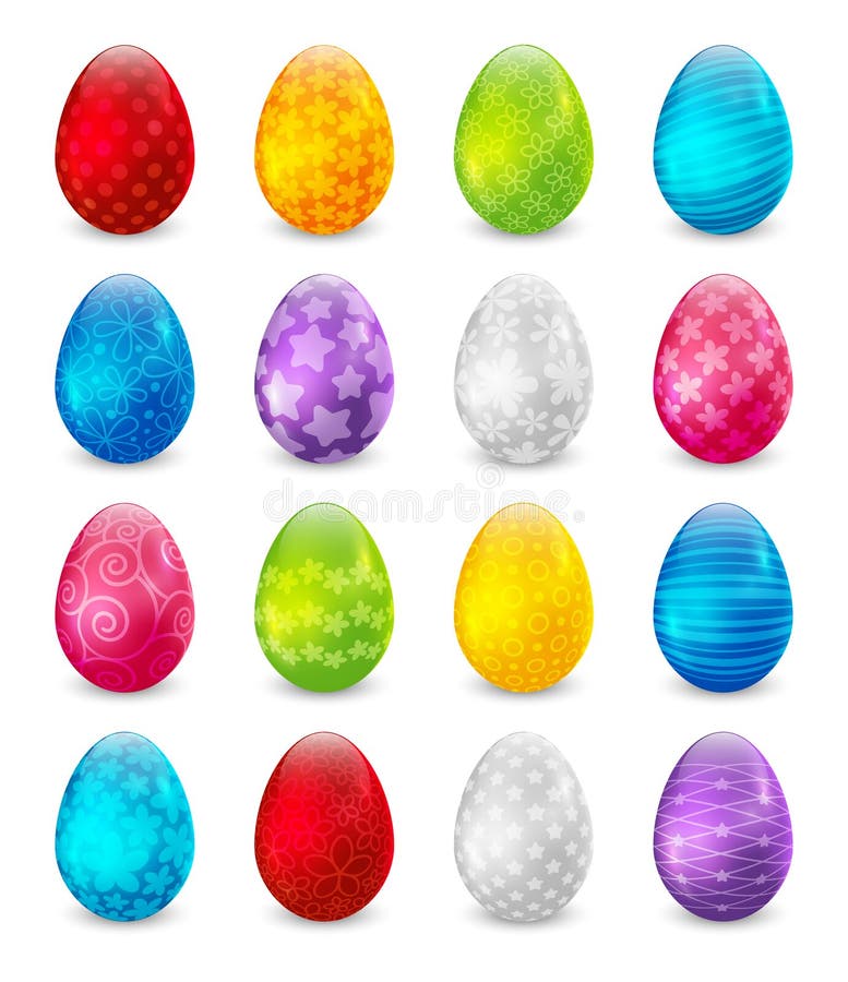 Set of color Easter eggs stock vector. Illustration of seasonal - 49871355