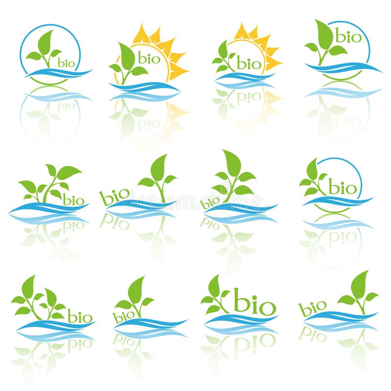 Set of Color Ecology Logo. Color Bio Ecology Sign Stock Vector ...